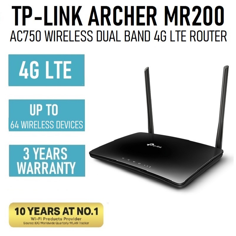 TP-Link Archer MR200 AC750 Wireless Dual Band 4G LTE Sim Card Router ...