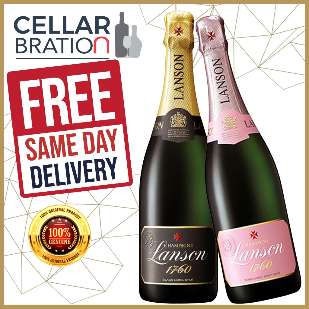 [Bundle of 2] Lanson Black Label Brut Champagne 750ml and Lanson Rose ...