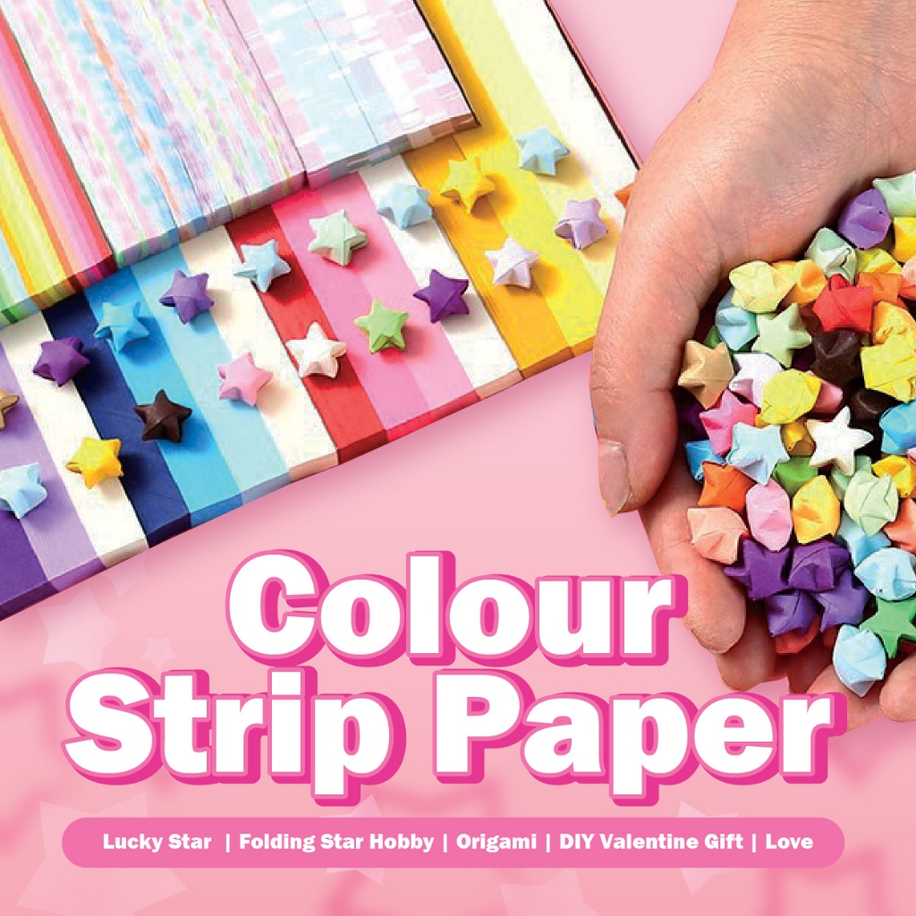 🇸🇬📦🚚540 Colour Strip / Origami Paper - Lucky Star | Folding Star Hobby ...