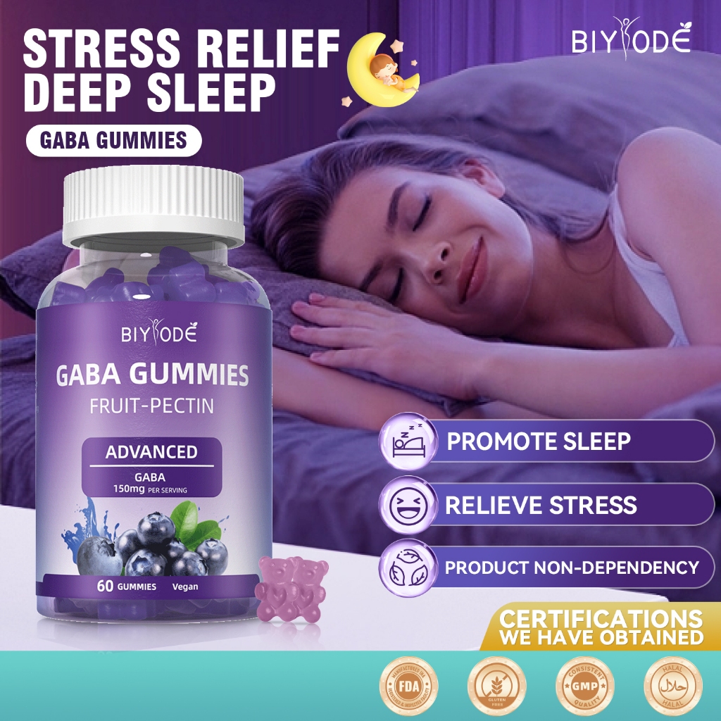BIYOED GABA Gummies for Sleep Deep With 150mg GABA Improve Sleep Quality Enjoy sweet dreams 0 ...