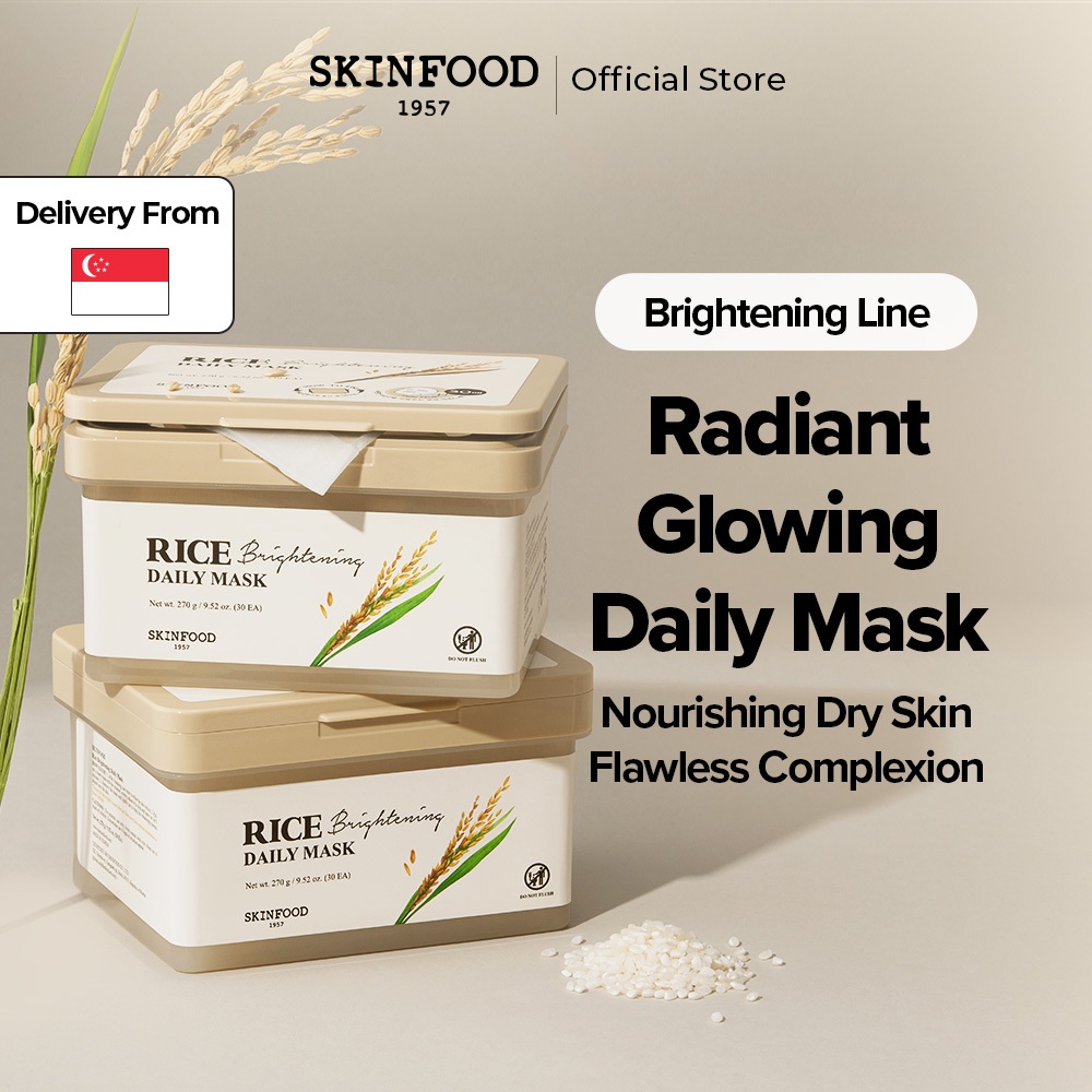 [SKINFOOD Official] Rice Brightening Daily Mask 30ea / Radiant Glow ...