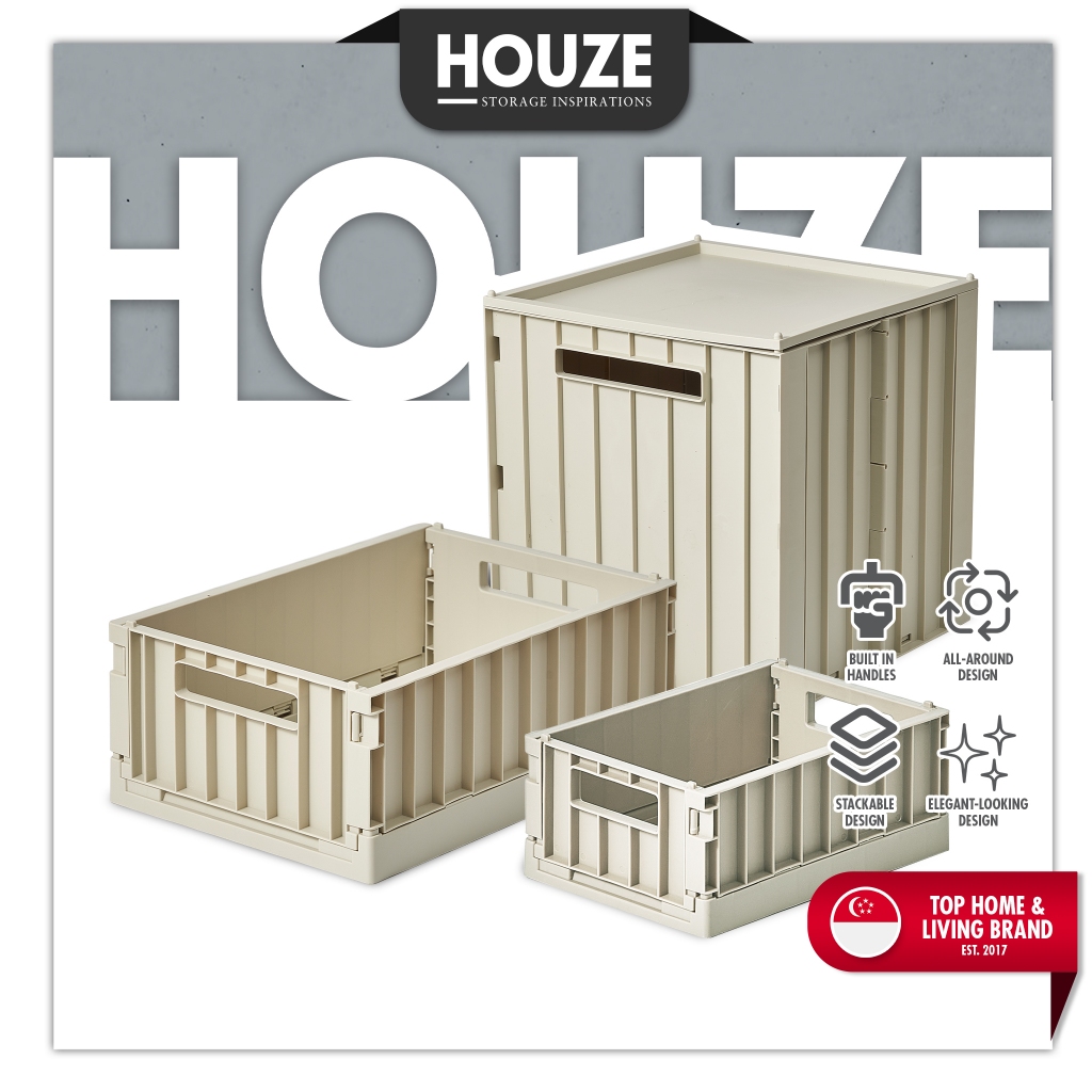 [HOUZE] FILDO Collapsible Storage Box - Organiser| Multi Purpose| Plastic| Stackable| Space ...
