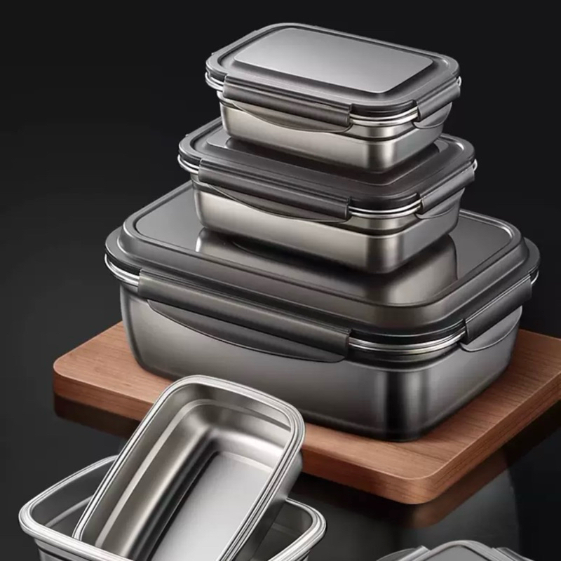 [SG Seller] 304 Stainless Steel Food Storage Container with Lid Metal ...