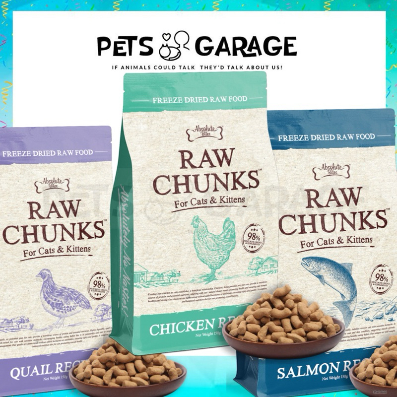 Absolute Bites Cat Raw Chunk Freeze Dried Raw Food (150g) | Shopee ...