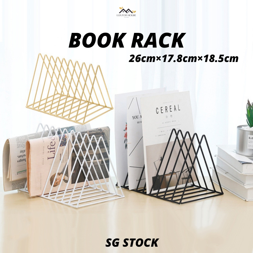 {SG} Desktop Book Storage Magazine Rack Desk Organizer Shelf Iron Rack ...