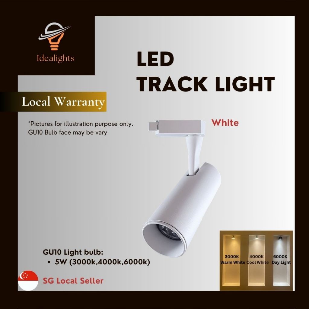 LED Stylish Long Track Light GU10 Bulb Fitting (White)| Track Light,LED ...