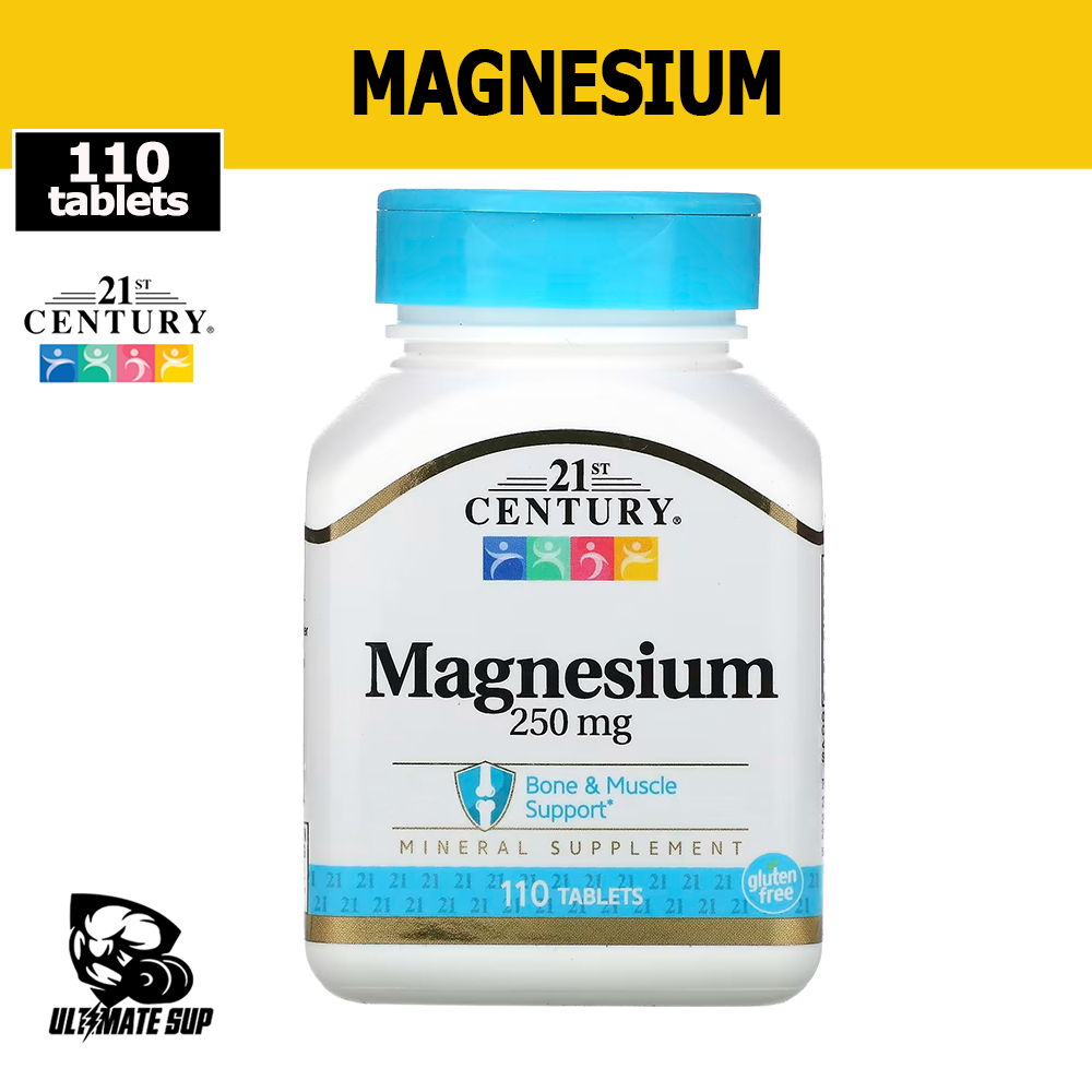 21st Century, Magnesium, Bone, Muscle Support, Supplement, 250 mg, 110 ...
