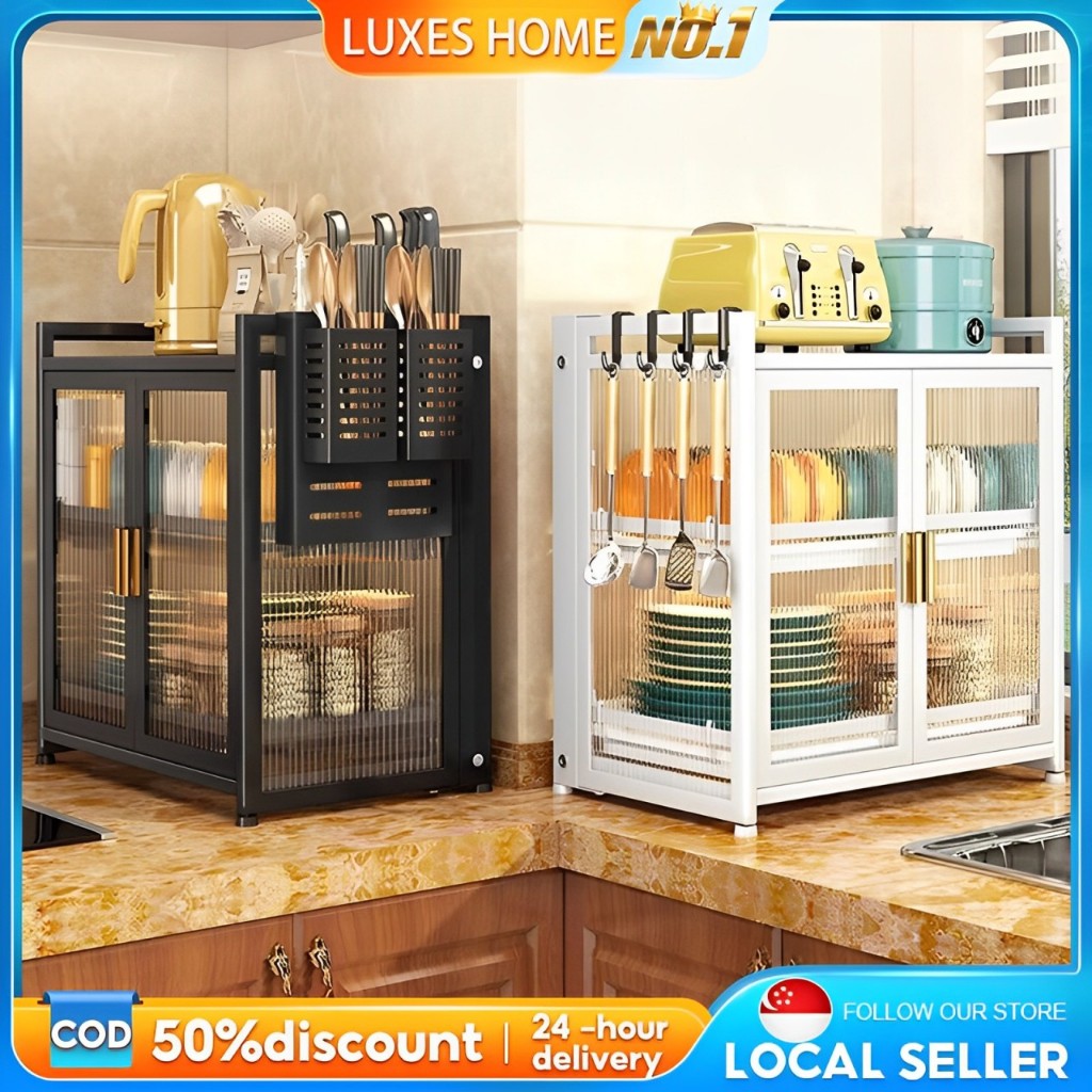 Luxes Plate Rack Cabinet Dish Drying Rack With Cover Kitchen Dish ...