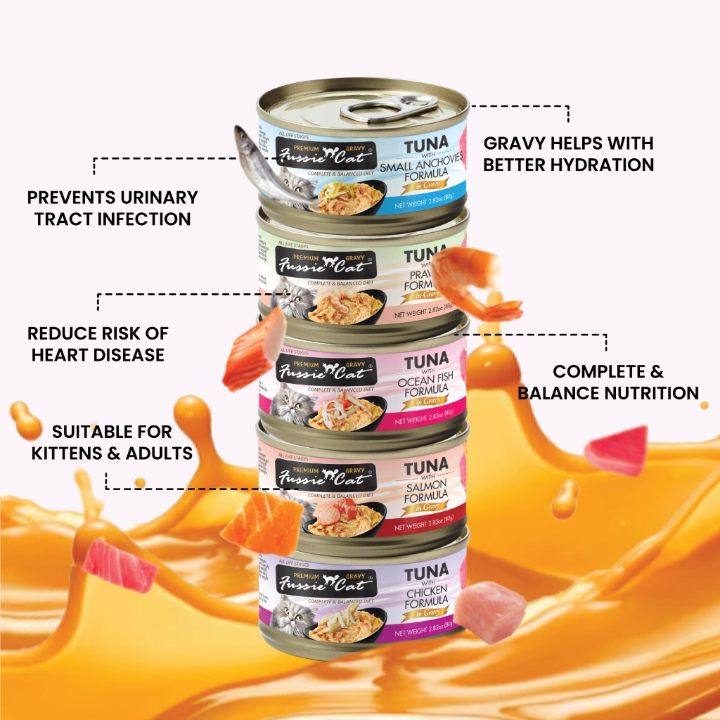 [Mix & Match] Fussie Cat Black Label Cat Canned in Gravy/Wet Cat Food ...
