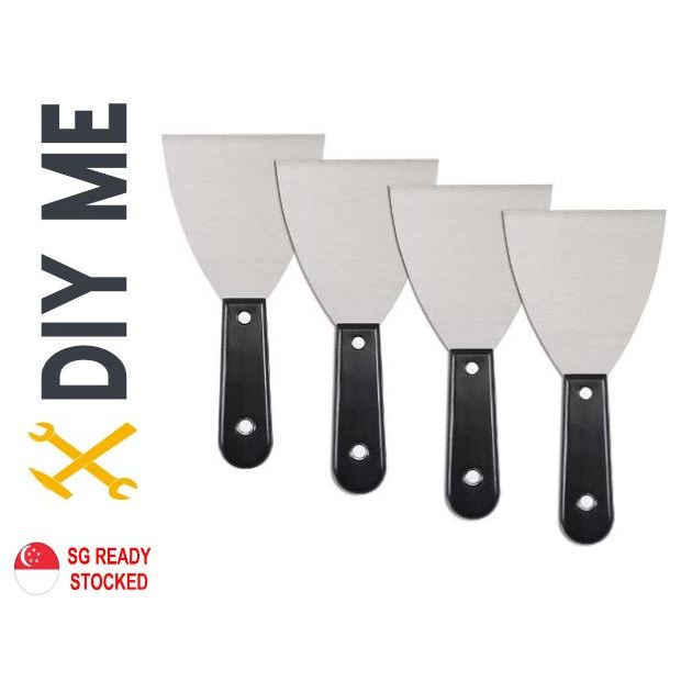 [SG LOCAL] DIY Stainless Steel Scraper Tool With Black Handle (1 inches ...