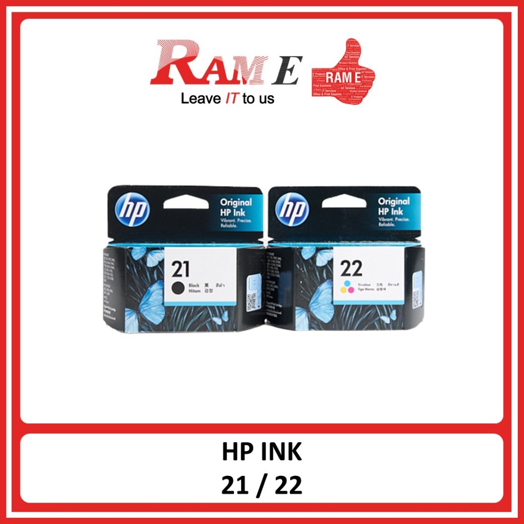 [ORIGINAL INK] HP 21 Black / HP 22 Tri-color Ink Cartridge / Value Set ...