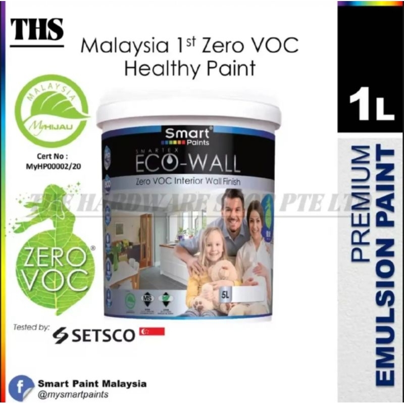 SMART PAINTS SMARTEX ECO-WALL 9102 （WHITE） 1L | Shopee Singapore