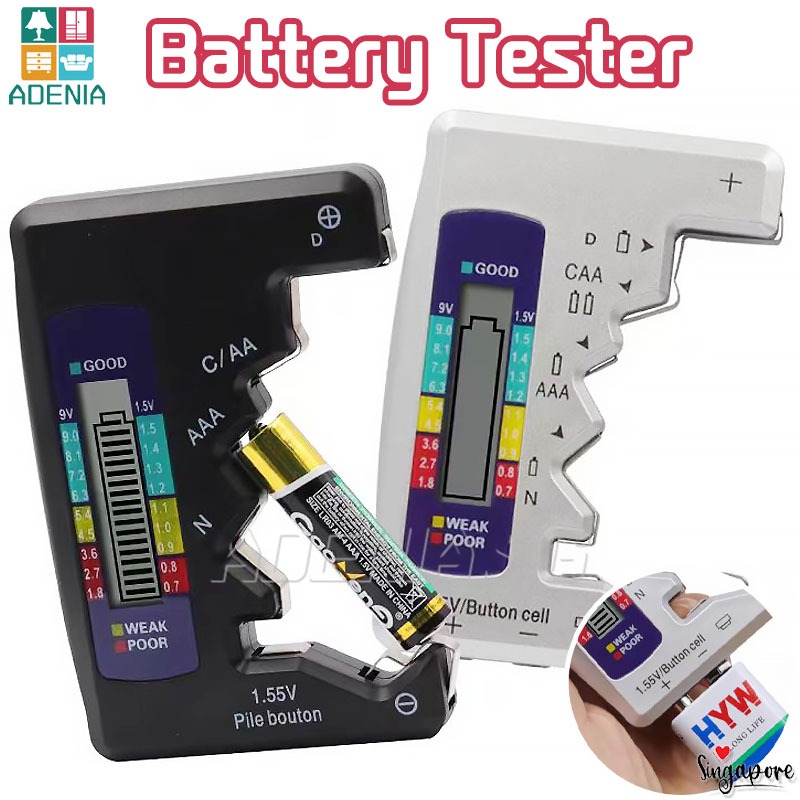 【SG】2PCS Digital Battery Tester Universal Battery Checker Battery ...