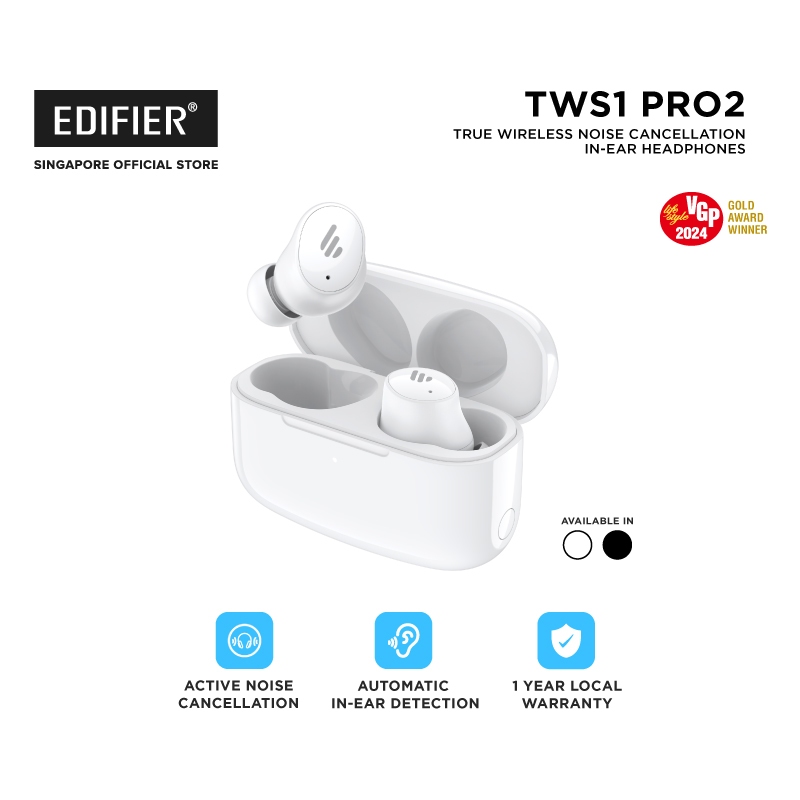 Edifier TWS1 Pro 2 True Wireless Earbuds Black | Shopee Singapore