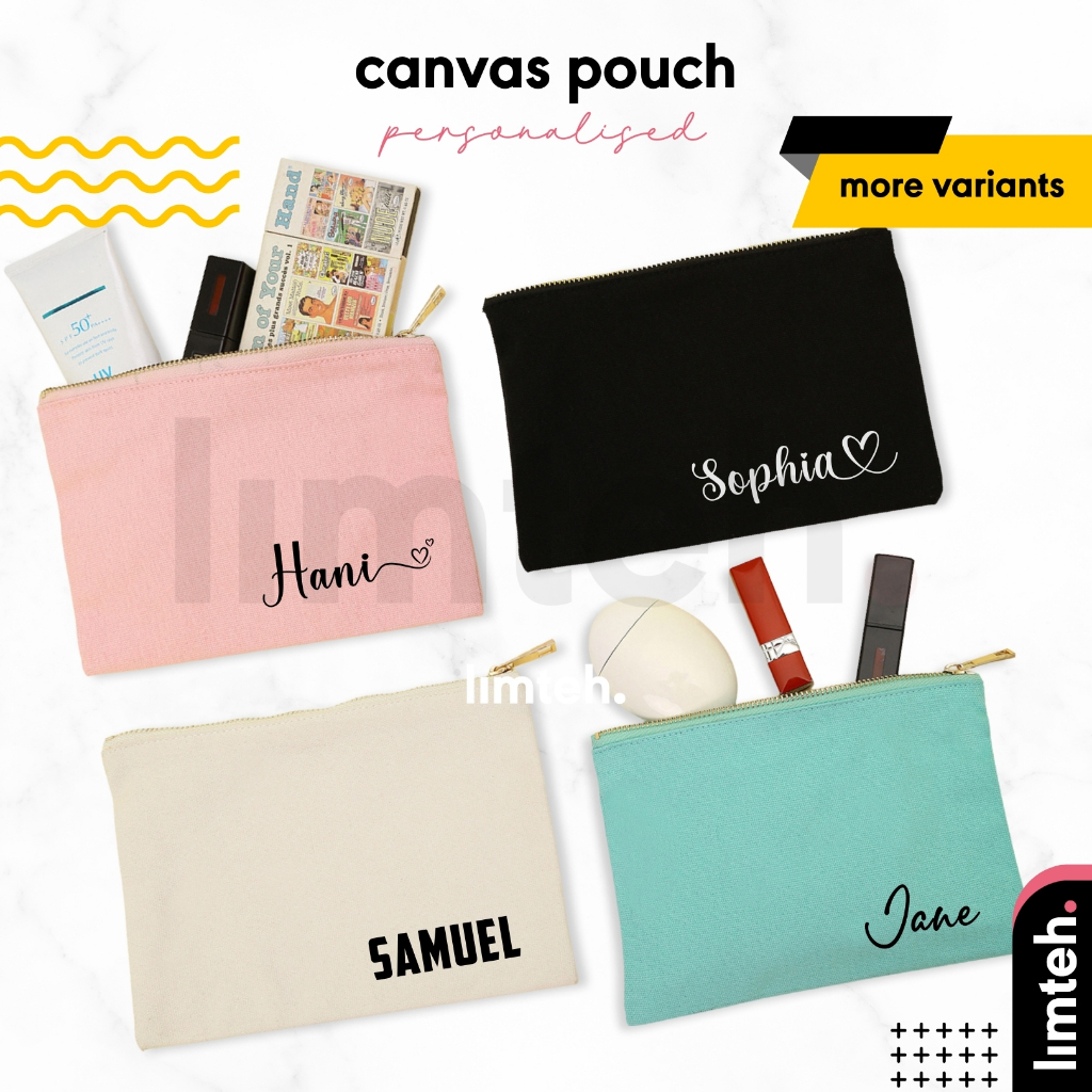 Personalised Canvas Pouch | Mini Pouch Woman | Pencil Case | Customised ...