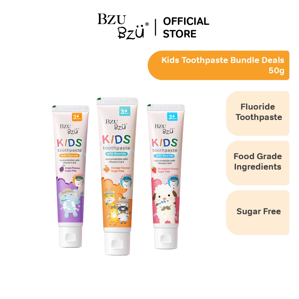 BZU BZU Kids Toothpaste Bundle Deal | Anticavity | Food Grade ...