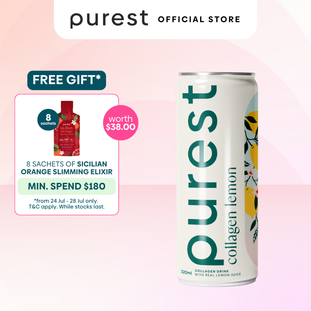 Purest Co: Purest Collagen Lemon 320ml x 12 cans (Skin Glow & Hydration ...