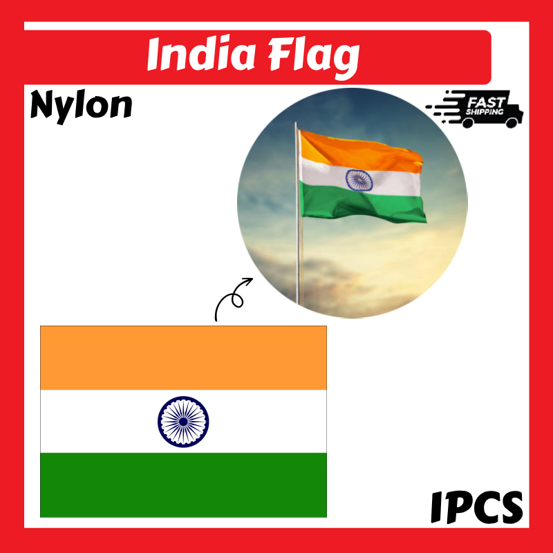 India National Flag / 3x5ft 90x150cm / India Flag / Bendera Negara ...