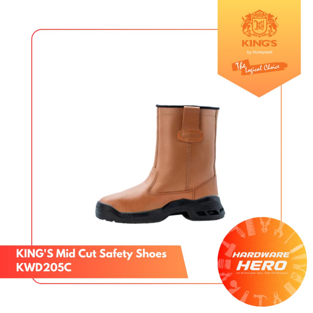 King's Brown Rigger Side Pullup High Cut Safety Shoes Boots | Model ...