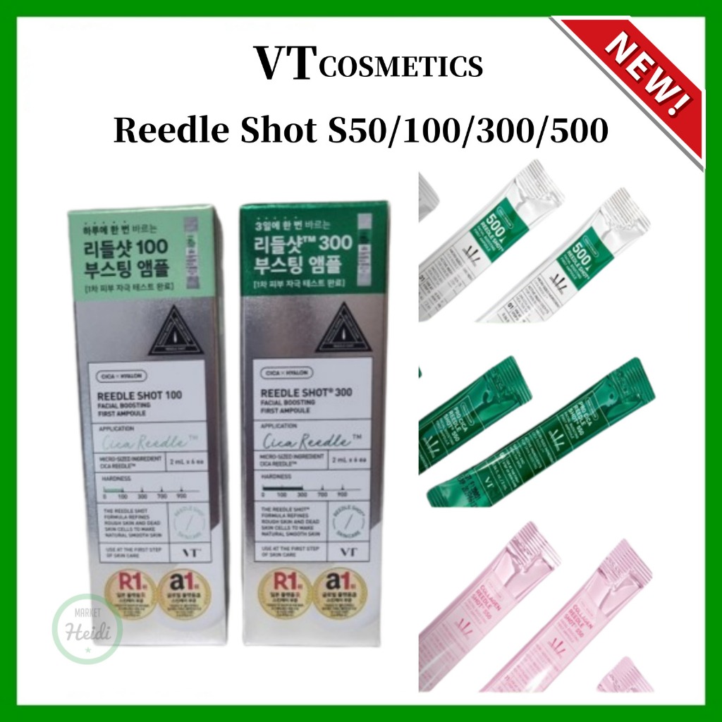 KOREA 🇰🇷 100% Authentic VT REEDLE SHOT 100 / REEDLE SHOT 300 / Facial Boosting First Ampoule ...