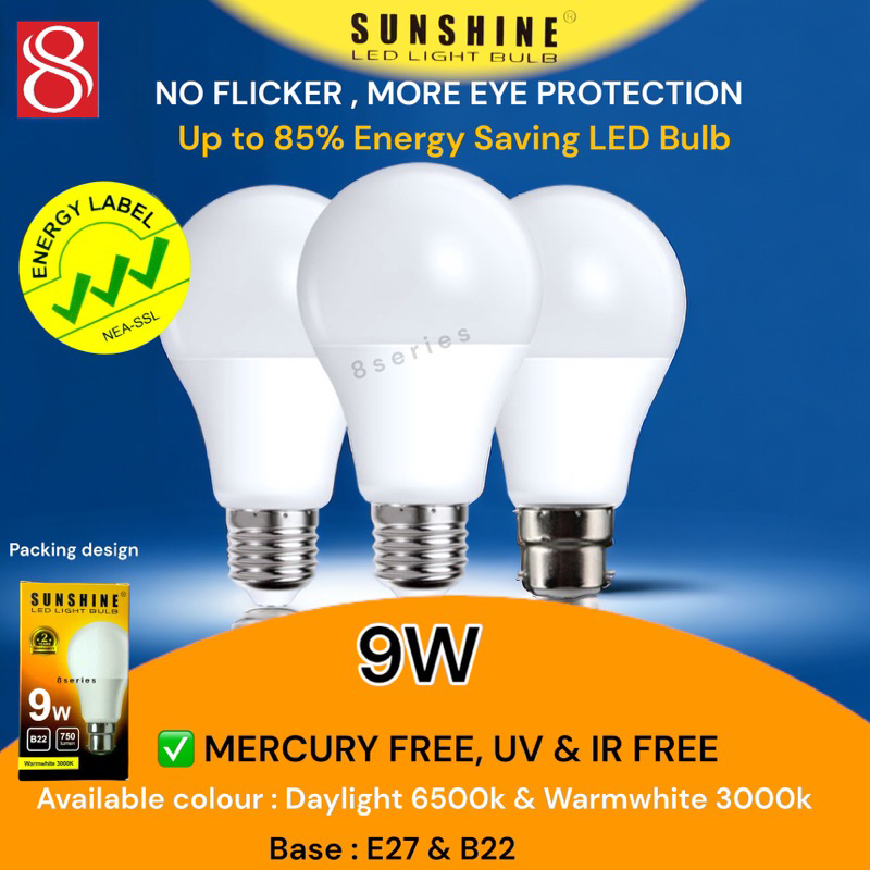 [SG SELLER ] SunShine LED Globe 9Watt / Super Saving Energy /Daylight ...