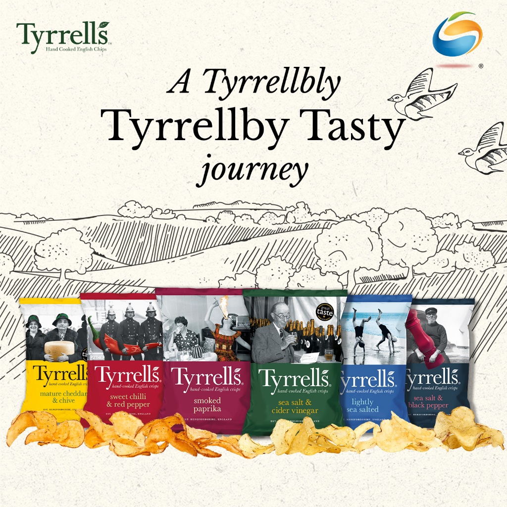 TYRRELL'S Hand Cooked English Potato Chips 40G [SMALL PACK, SINGLE ...
