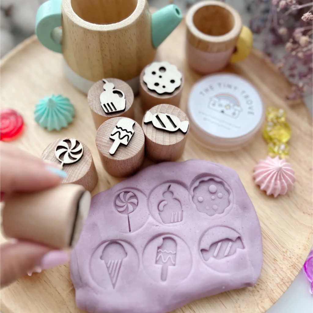 [SG Seller] Sweet Treats Wonderland Wooden Play Dough Stampers Set Ice ...