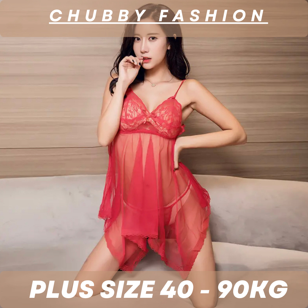 Women Sexy Lingerie With G String Nightdress Plus Size See Through