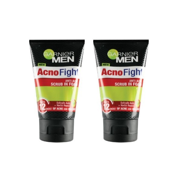 (Bundle of 2) Garnier Men Acno Fight Anti-Acne Scrub In Foam 100ml | Shopee Singapore