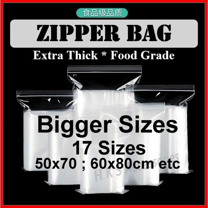 Bigger Food Grade Zipper Bag / Large Zip Lock Storage Bag for clothes ...