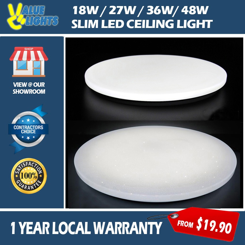 18W / 24W / 36W/ 48W Slim White Simple Ceiling Light Tri Colour ...