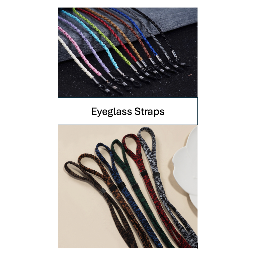 (2 types)Adult Kid Eyeglass Strap Braid PU Leather Nylon Reading ...