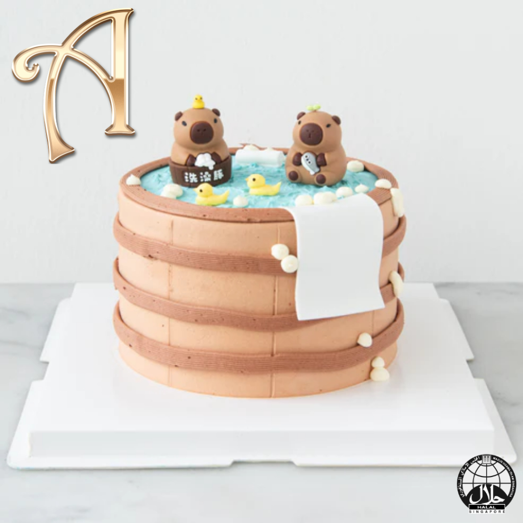 Capybara Hot Springs Cake 5 inch Single Tier | Shopee Singapore