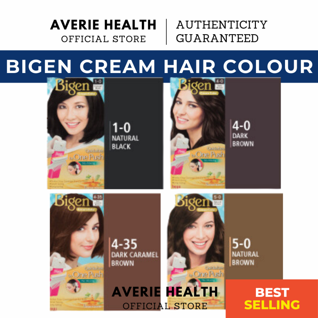 Bigen One Push Cream Color Hair Color | Covers Grey Hair | For Grey ...