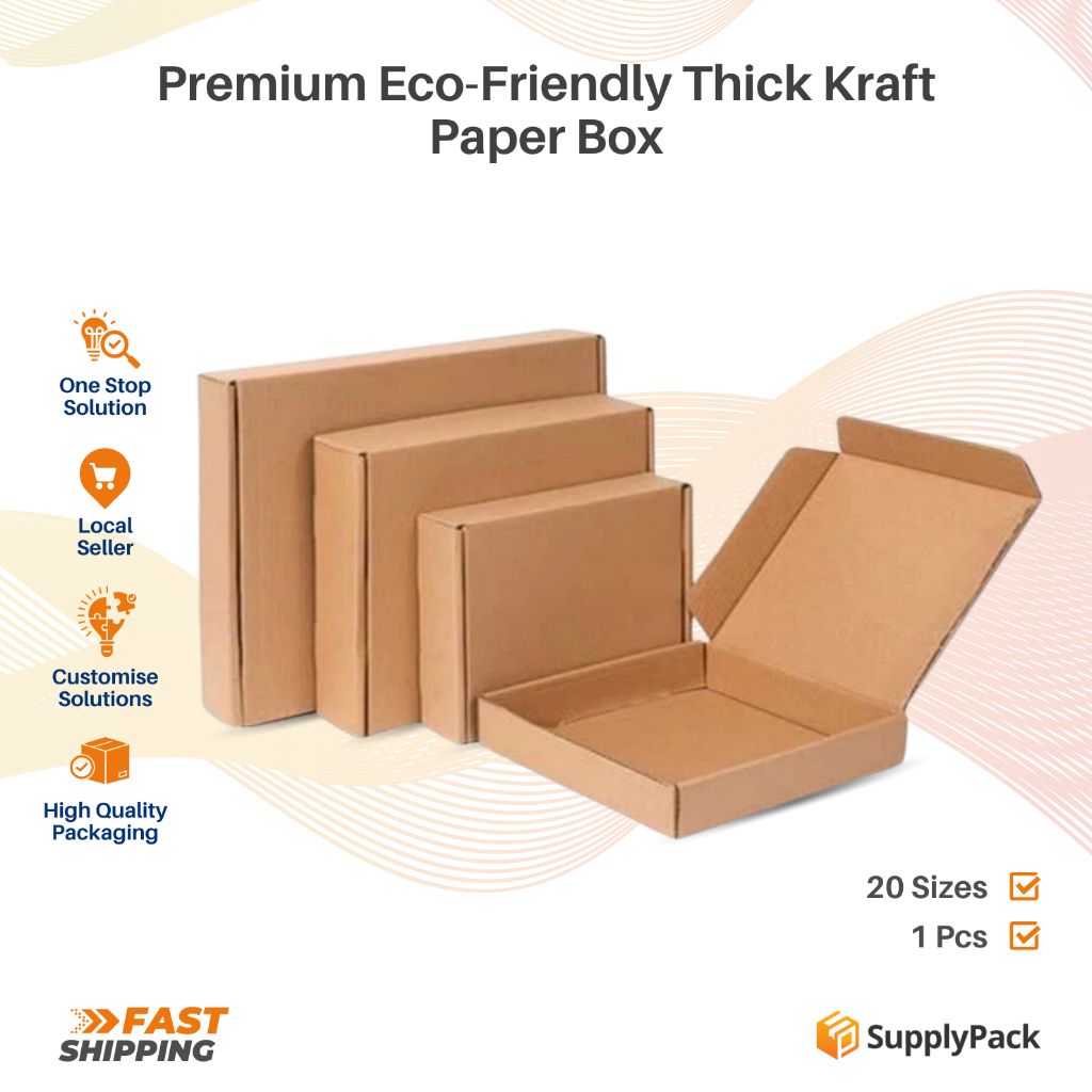 Premium Eco-Friendly Thick Brown Kraft Paper Packaging Box – Perfect ...