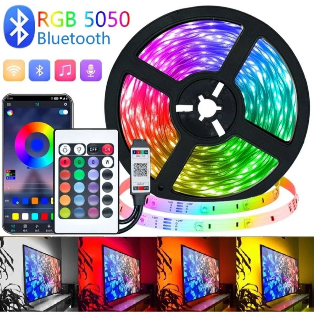 [FREE GIFT] 5M/10M/15M USB Led Strip Lights 5050 RGB Flexible Tape Led ...
