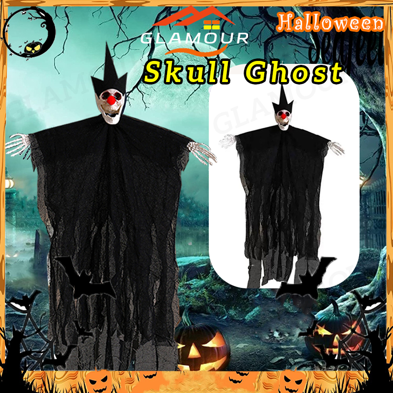 [SG] Halloween Hanging Skull Ghost Festive Realistic Decorative Horror ...