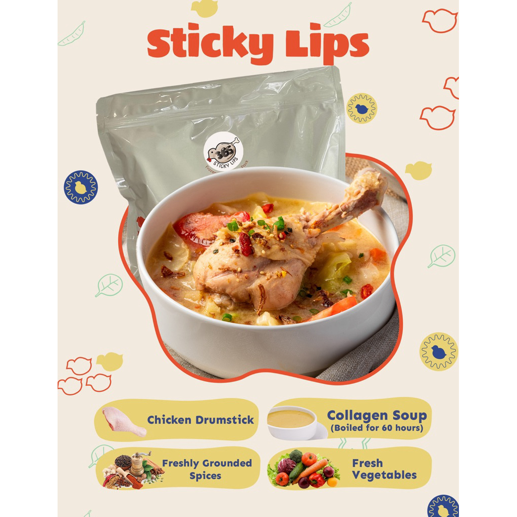 60-hour Chicken Collagen Soup {Sticky Lips} 500g. Serves 1 person ...