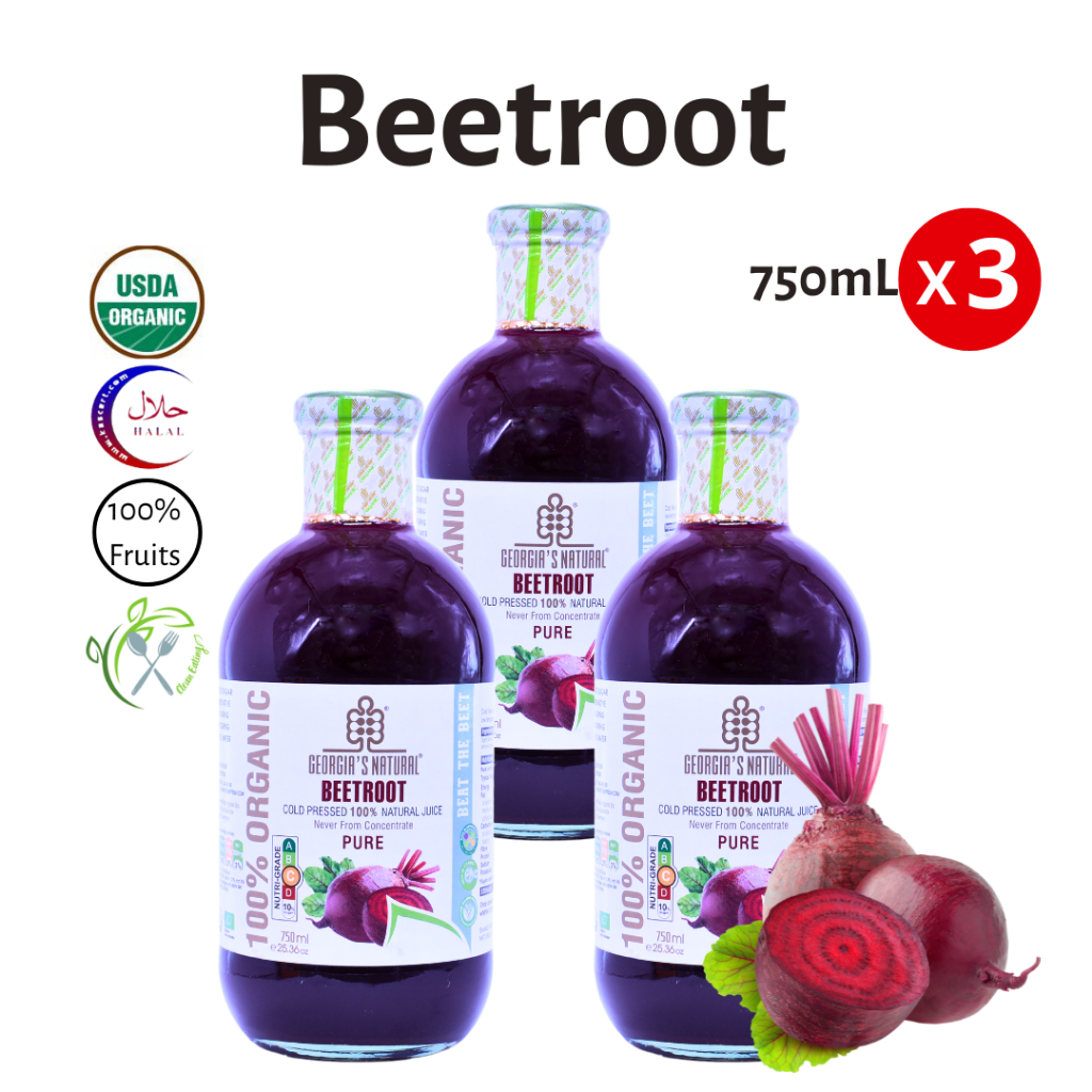 [Georgia's Natural] Organic Beetroot Juice 750mL | 100% Pure Organic | Sports Endurance ...