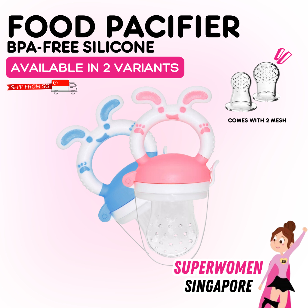 Baby Fresh Food Feeder & Teether with Case | BPA Free Silicone Teething ...