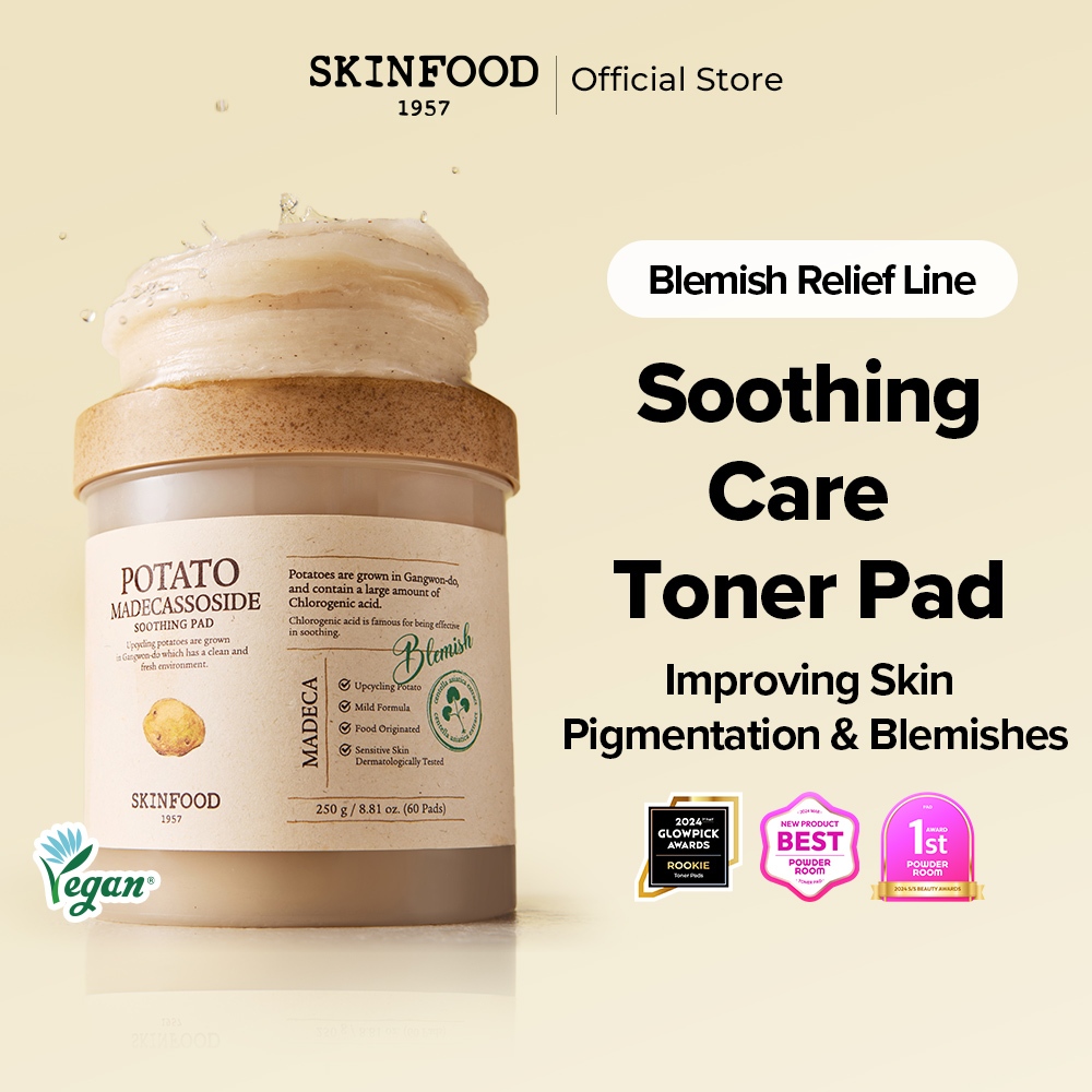 [SKINFOOD Official] Potato Madecassoside Soothing Pad 60ea / Skin ...