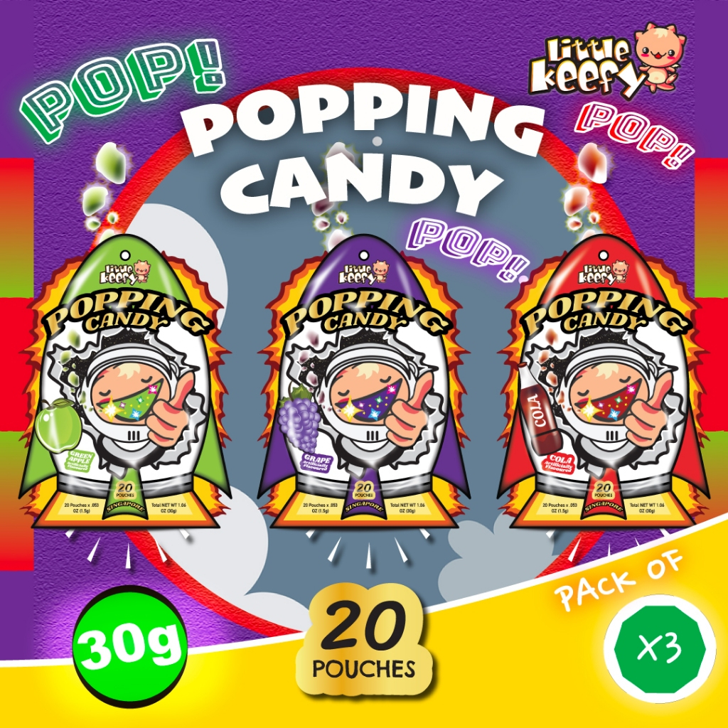 30g) PACK OF 3: Little Keefy Popping Candy | 3 Flavours | Halal Candy ...