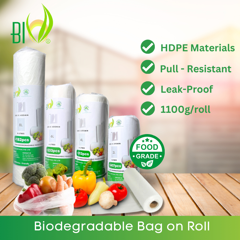 BIO Biodegradable Bag on Roll (Multiple Sizes available) Food Storage ...