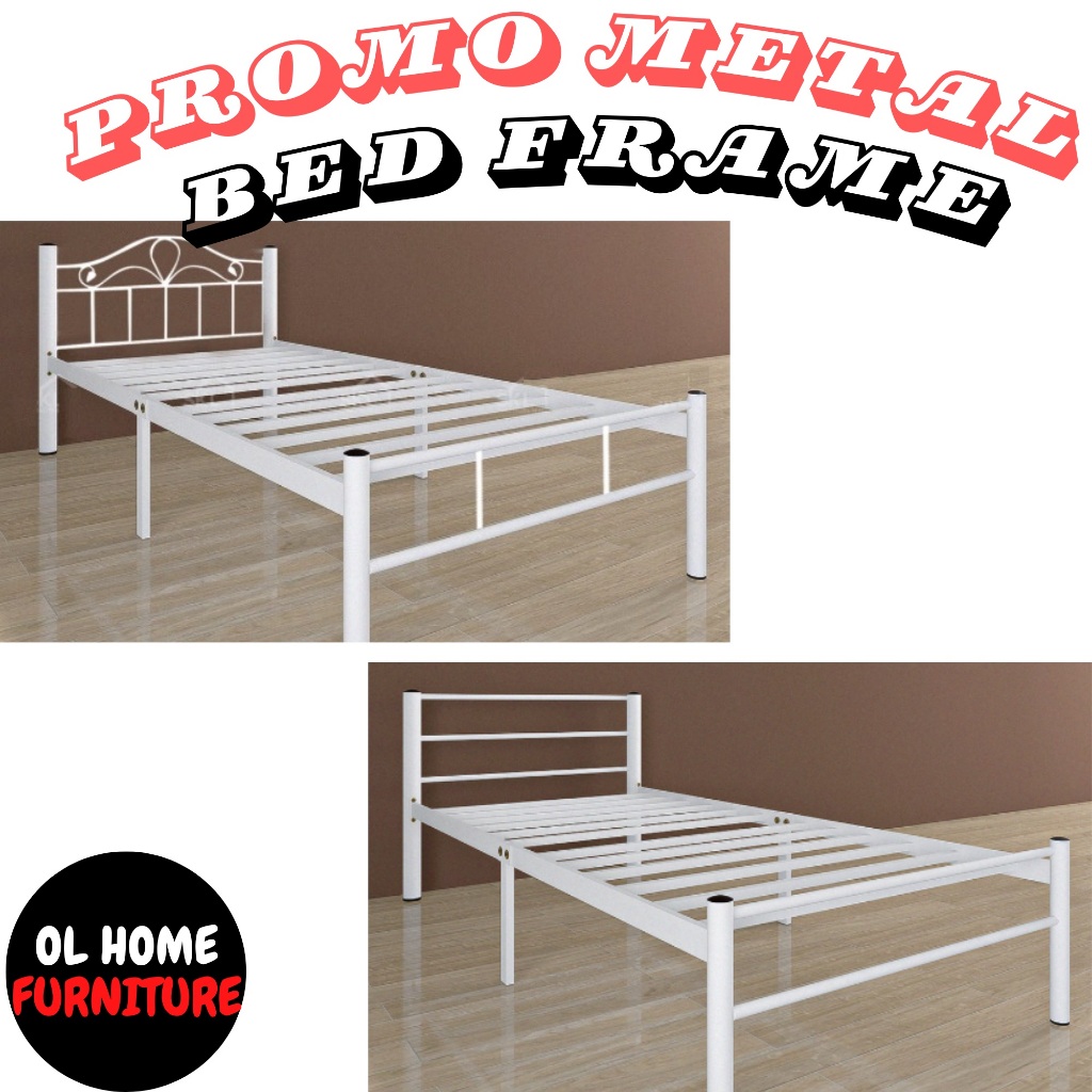 OL HOME Doris Single Metal Bed Frame W/Mattress Add-On | Shopee Singapore