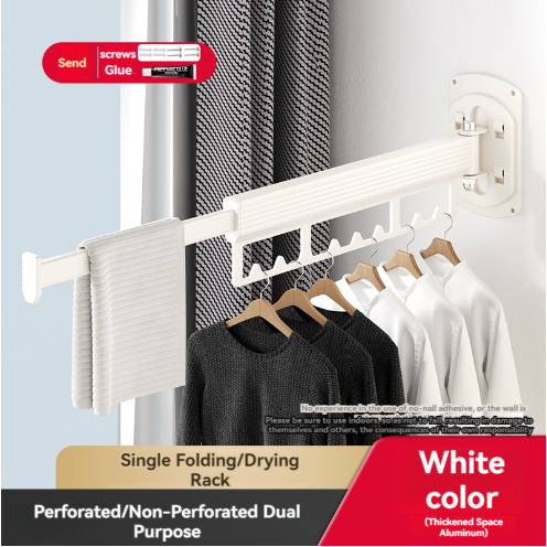 Wall Mounted Clothes Drying Rack Retractable Fold Away Clothes Dry ...