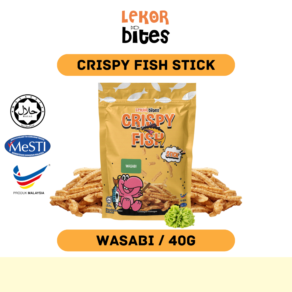 [HALAL] Lekor Bites Crispy Fish Stick | Stik Ikan - Wasabi (40g ...