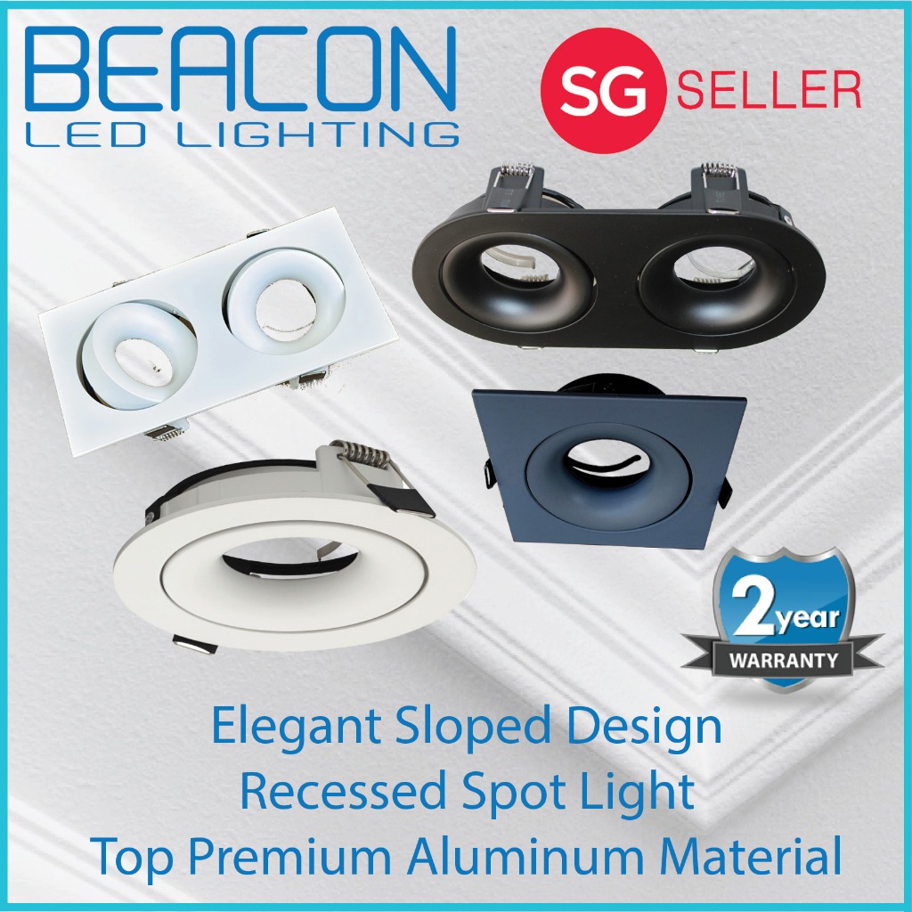 Beacon LED (center with slope) Single Double Recessed Spotlight ...