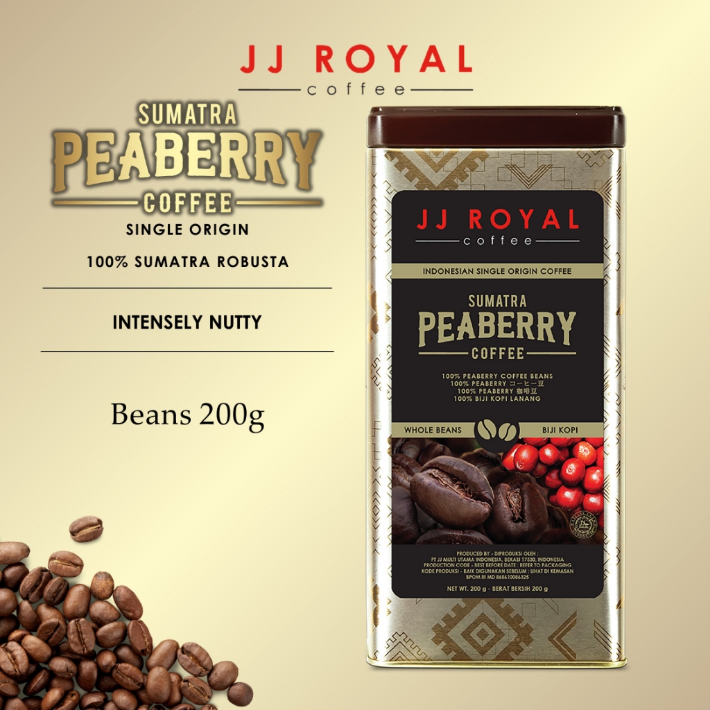 JJ Royal Coffee | Peaberry Sumatra Robusta Coffee Beans (Whole Bean ...