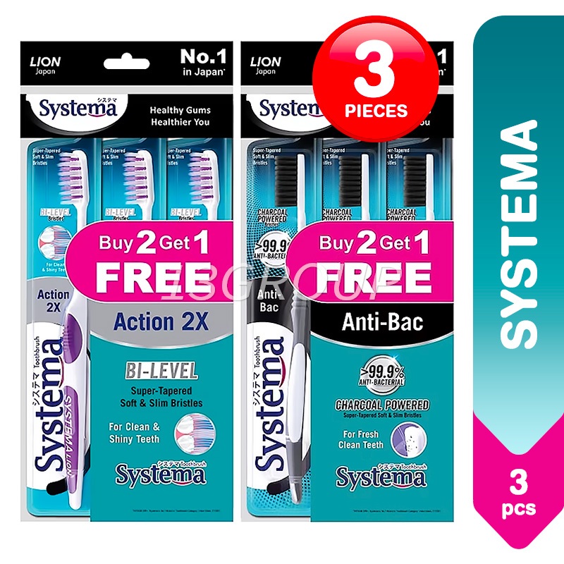 Systema Toothbrush Action 2X / Action Tip / Anti-Bac, 3s | Shopee Singapore