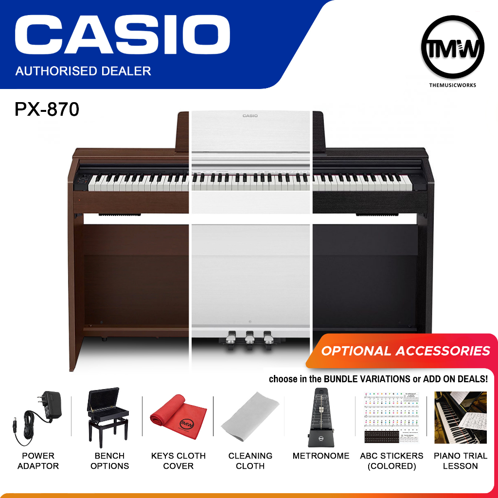 Casio PX870 Digital Piano Privia 88 Keys Upright Weighted Hammer Action ...